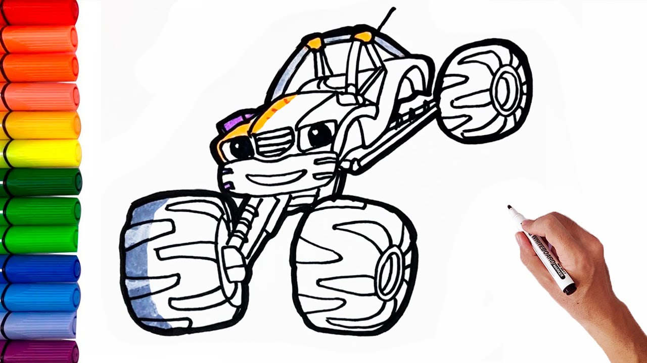 Drawing and coloring Stripes from Blaze and the Monster Machines ...