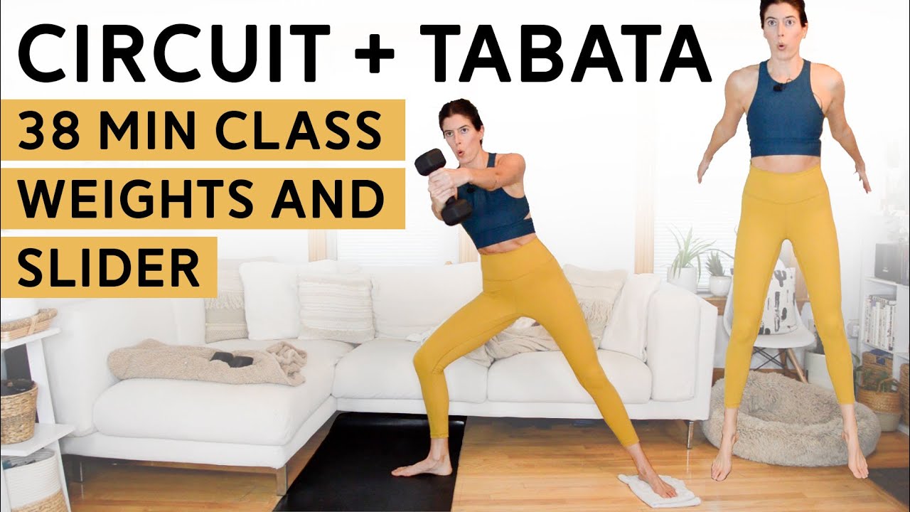Circuit + Tabata Express (38 Min Class) - Weights + Slider - YouTube