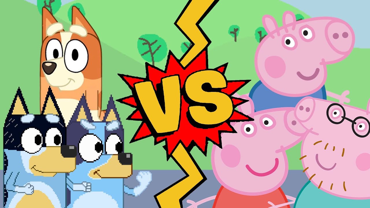 M.U.G.E.N Battles | Bluey/Bingo/Bandit vs Peppa Pig/George Pig/Daddy ...
