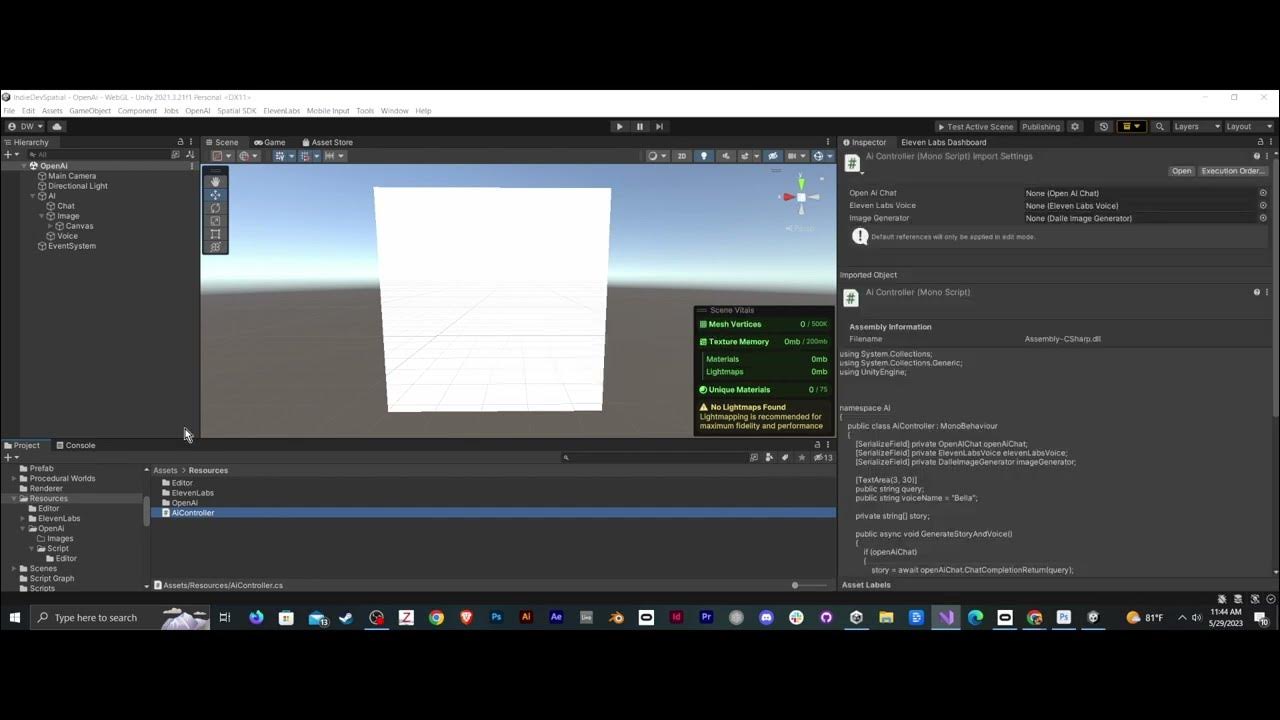 GPT, Dalle, and ElevenLabs in Unity - YouTube