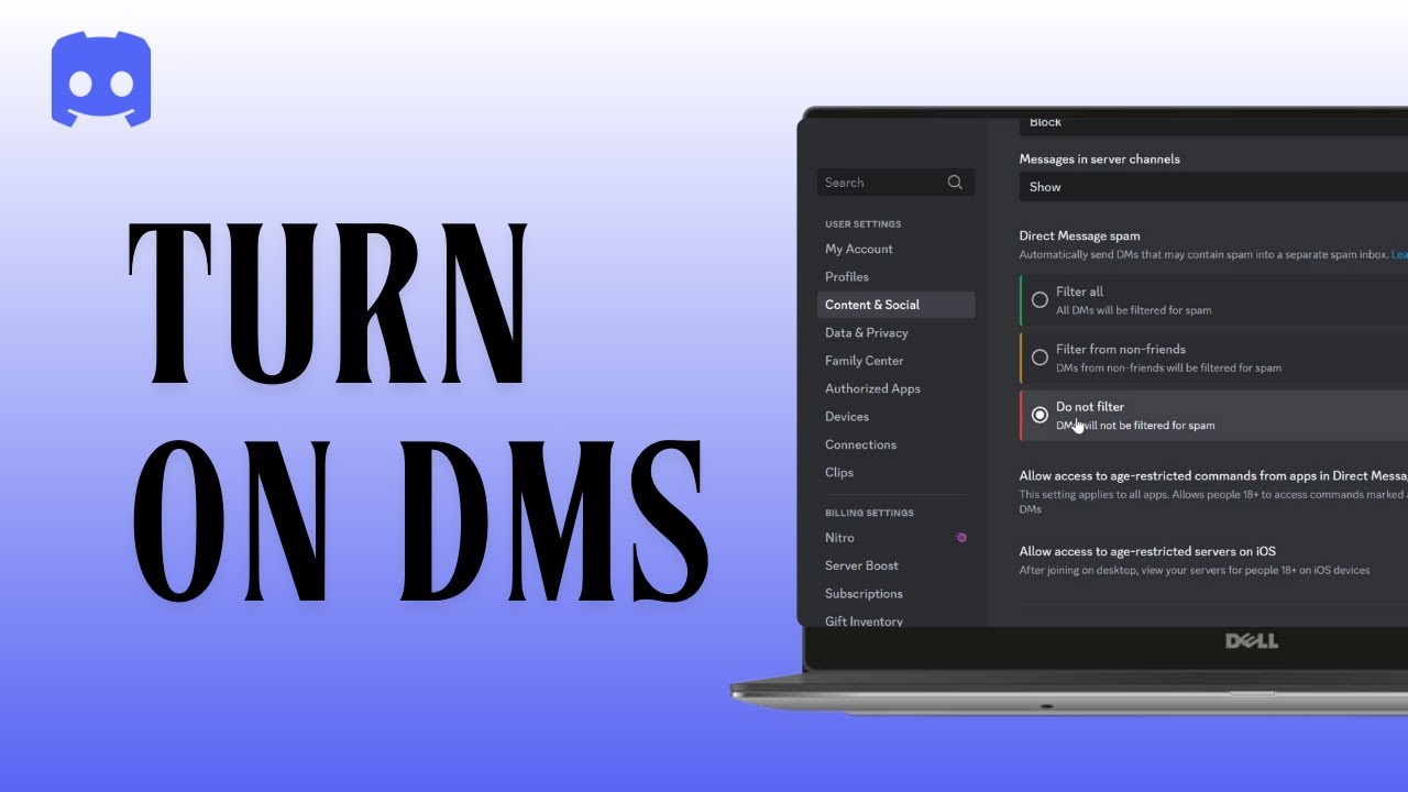 How To Turn On DMs For Everyone On Discord - YouTube