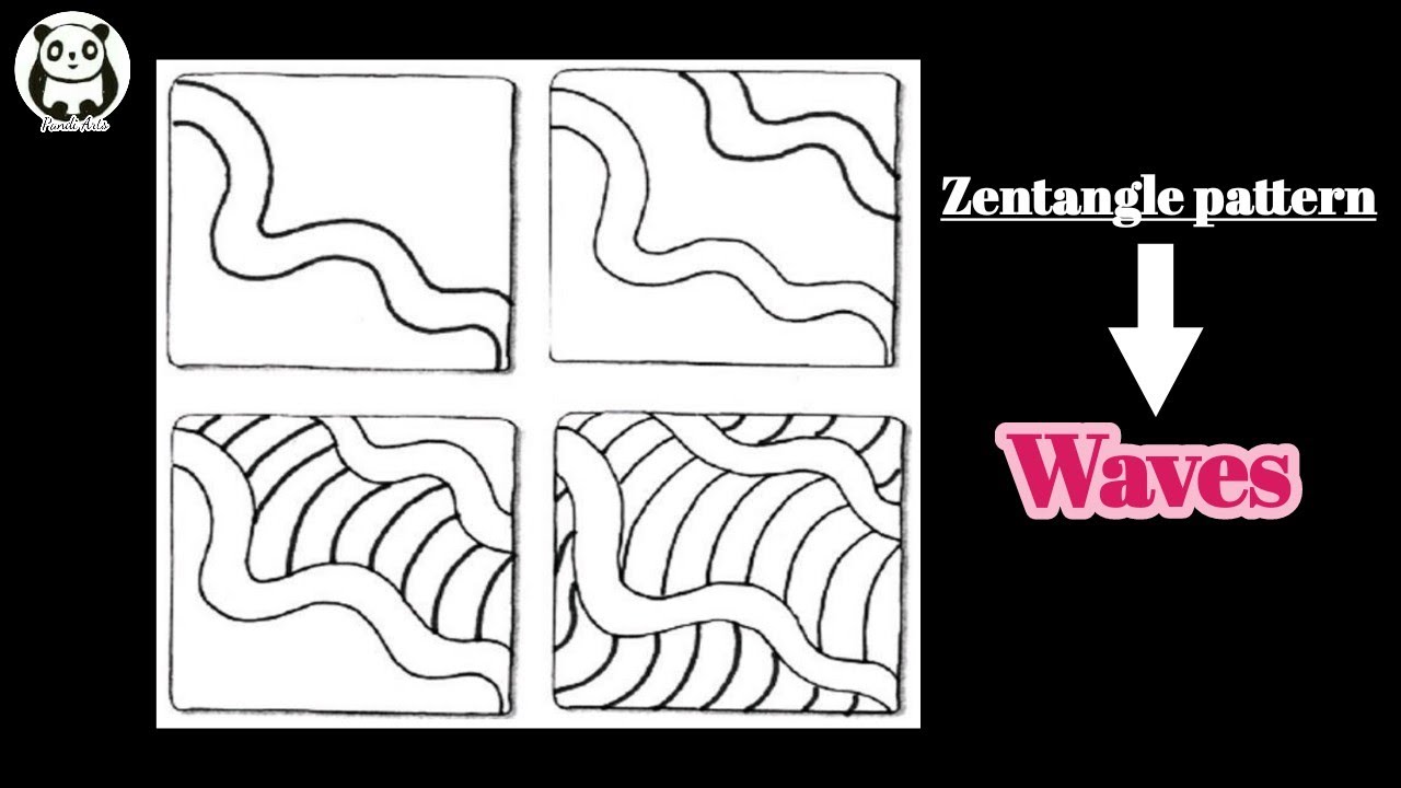 Zentangle patterns | tutorial | Waves | Tutorial for beginners ...