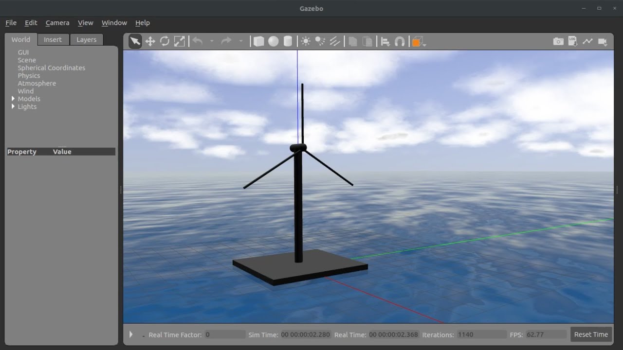 ROS Simulation of a Wind Turbine - YouTube