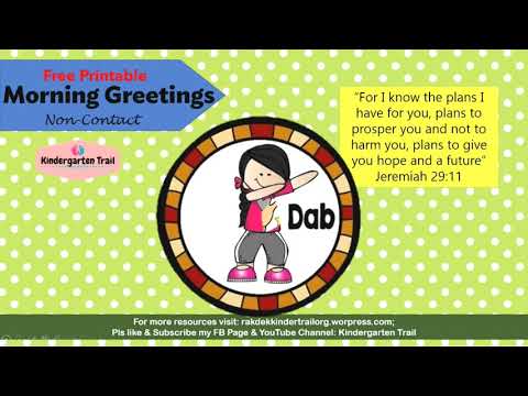 FREE Printable: Morning Greetings - Non Contact - YouTube