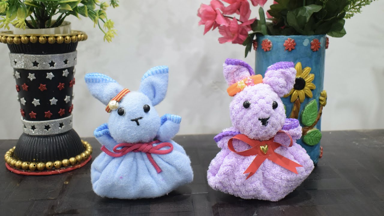 Amazing Teddy Bear craft using hanky - YouTube