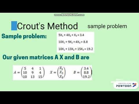 Crout's Method LU Decomposition - YouTube