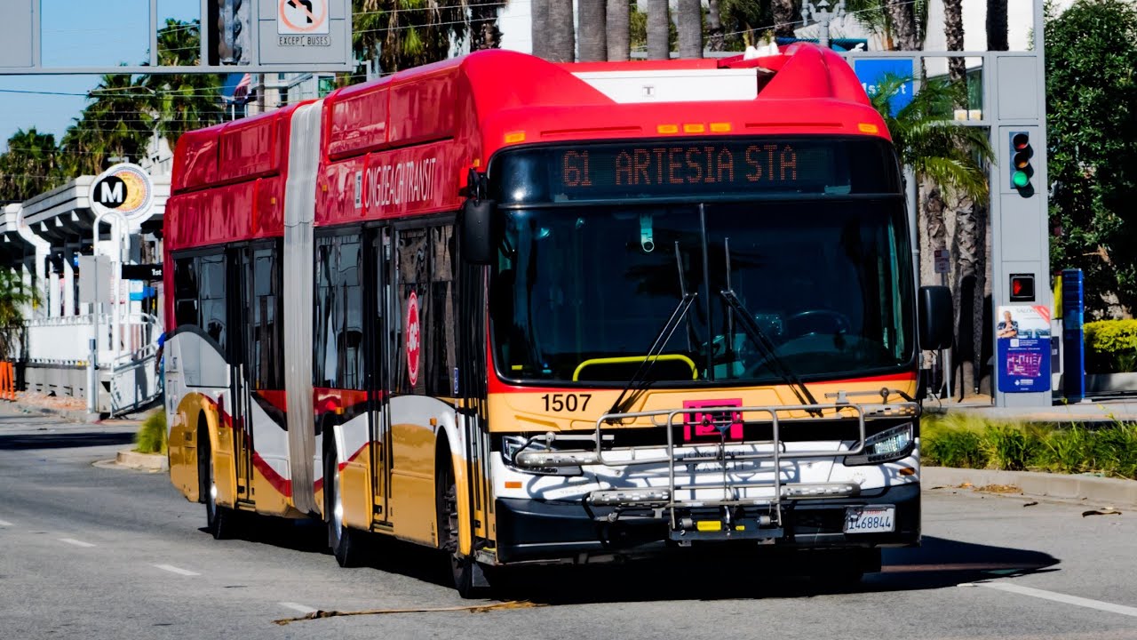 Long Beach Transit 2015 New Flyer XN60 1507 - YouTube
