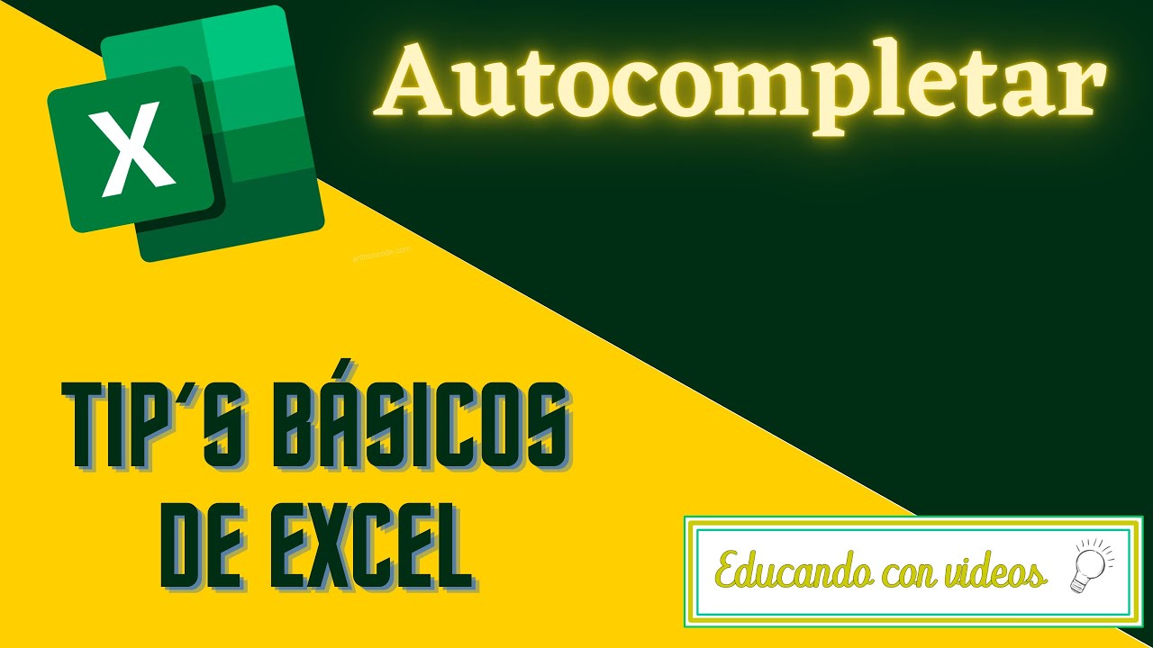 💲 Trucos de EXCEL | AUTOCOMPLETAR | Excel Desde CERO. - YouTube