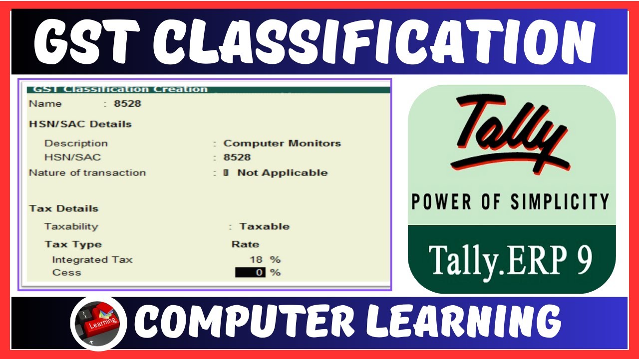 GST Classification In Tally ERP In Hindi Language YouTube gst-classification-in-tally-erp-in-hindi-language-youtube