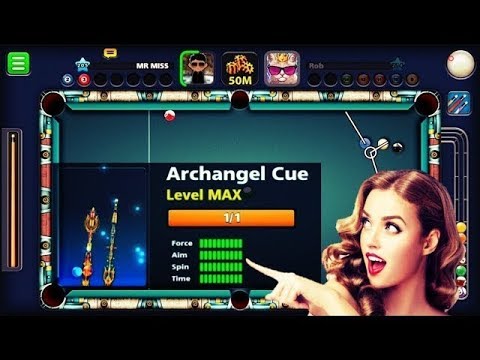 MR. MISS 8 BALL POOL FULLY UPGRADED ARCHANGEL CUE GAMEPLAY - YouTube