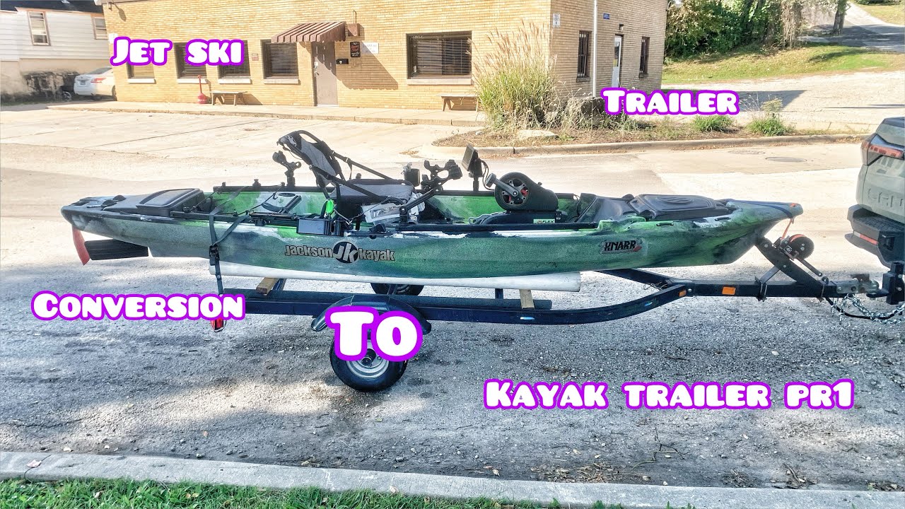Jet ski trailer conversion to Kayak trailer part 1 - YouTube