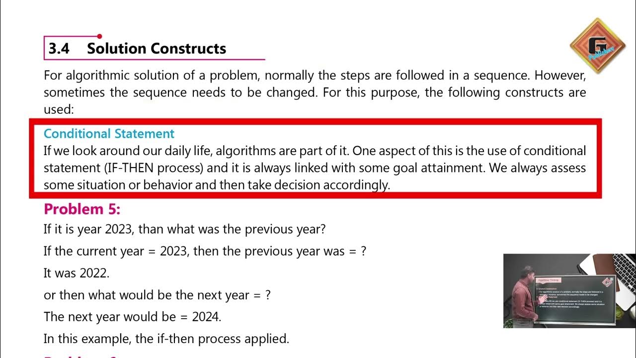 Gohar Computer Science 6|Unit 5|Lec 3|Algorithmic Thinking - YouTube
