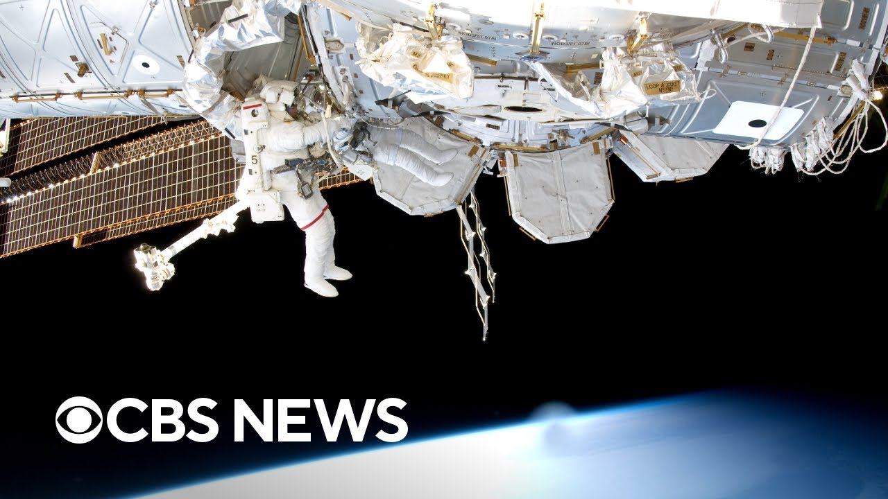 Two astronauts conduct spacewalk at International Space Station | full ...