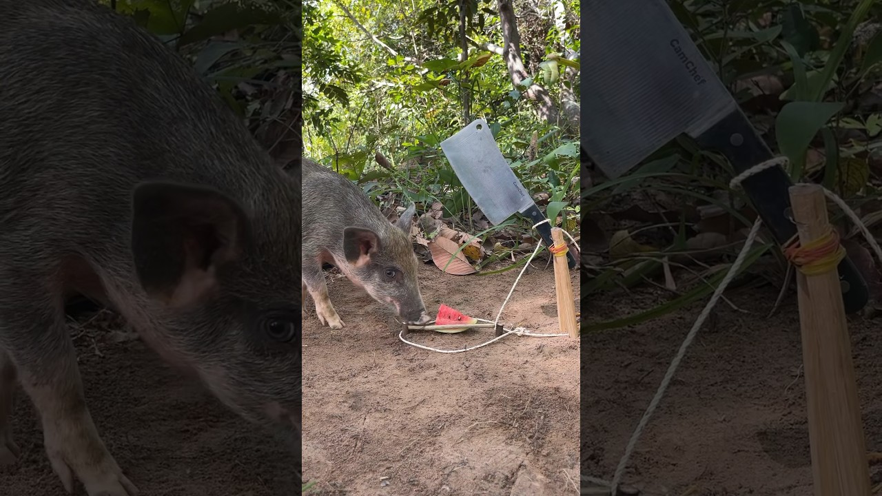Amazing Quick Powerful Wild Pig Trap Make By Knife Trap| New Technique ...