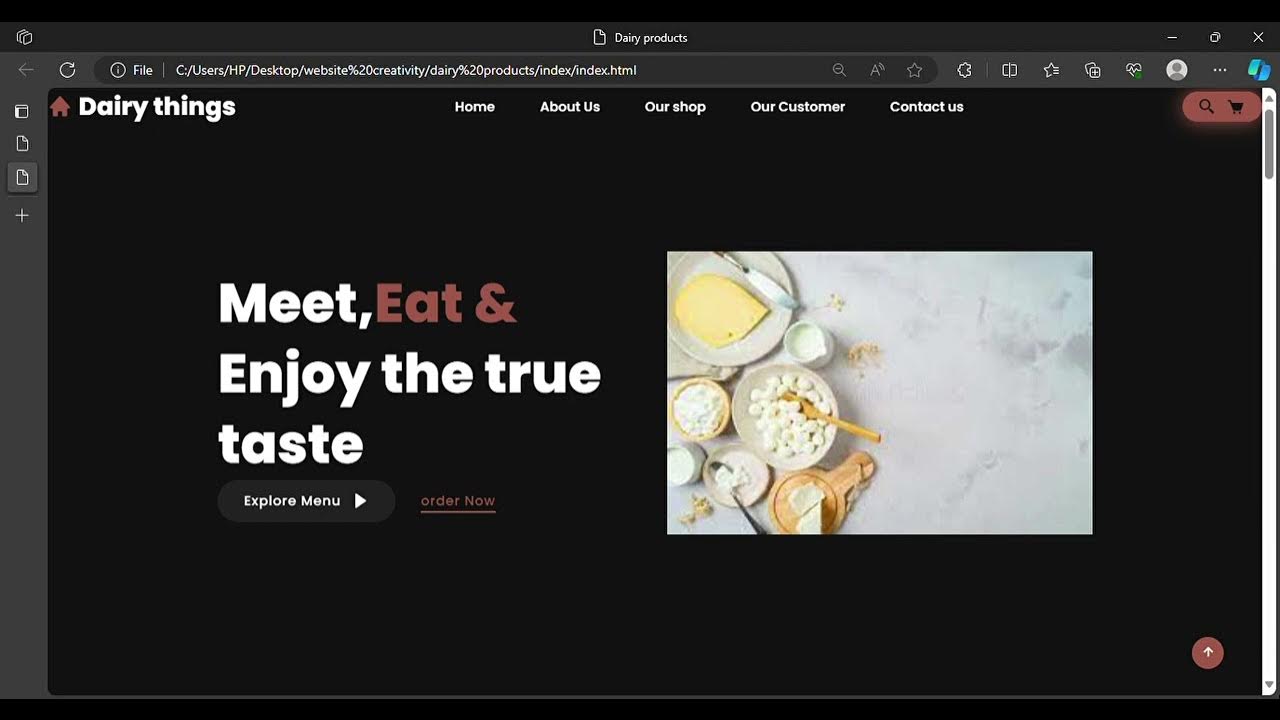 Dairy products with HTML CSS, and Java Script - YouTube