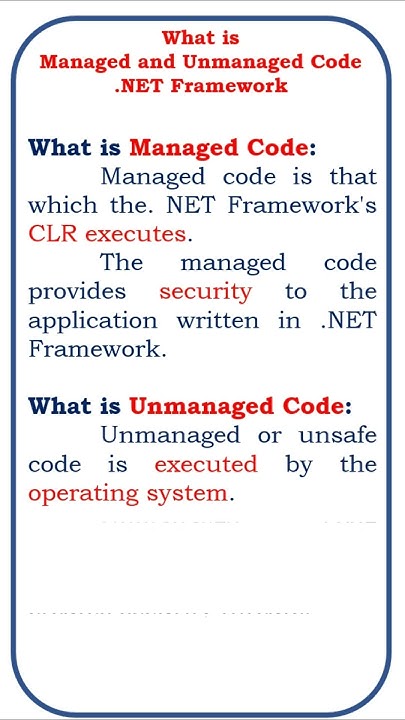 what is managed code and unmanaged code in .net #coding #java #jscript #class #developer#asp.net ...