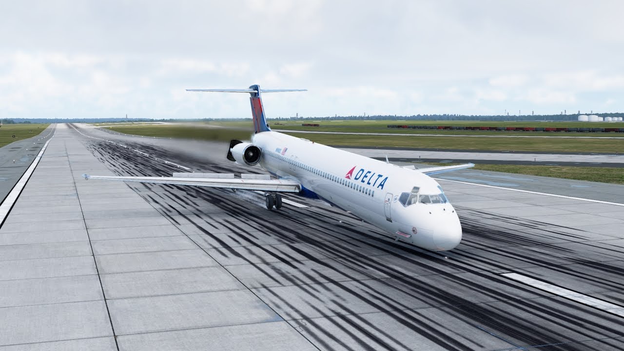 Delta Airlines B717 Makes An Emergency Landing Without Nosegear at ...