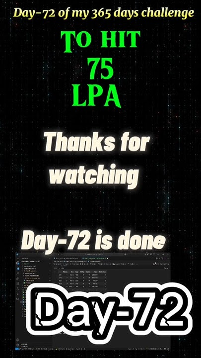 Day-72 of my 365 days challenge #motivation #challenge #python #machinelearning #coding - YouTube