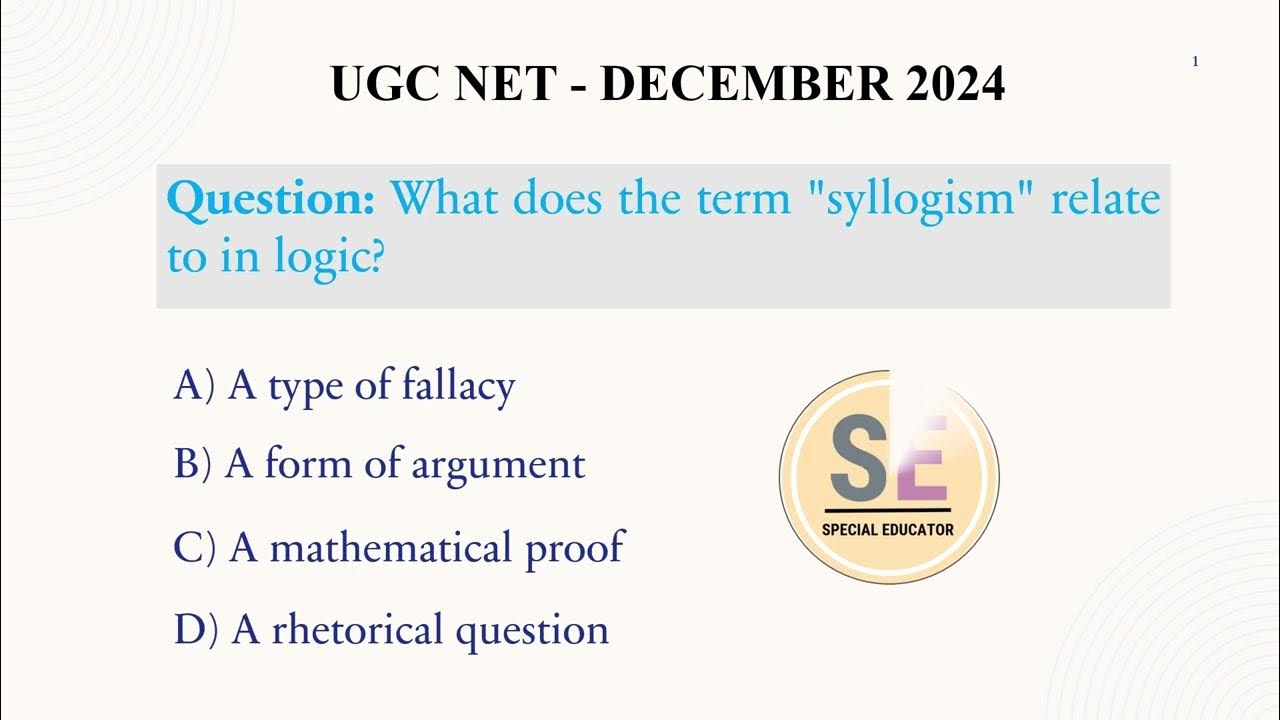 "Understanding Syllogism: A Key Concept in Logic" || UGC NET December 2024 - YouTube