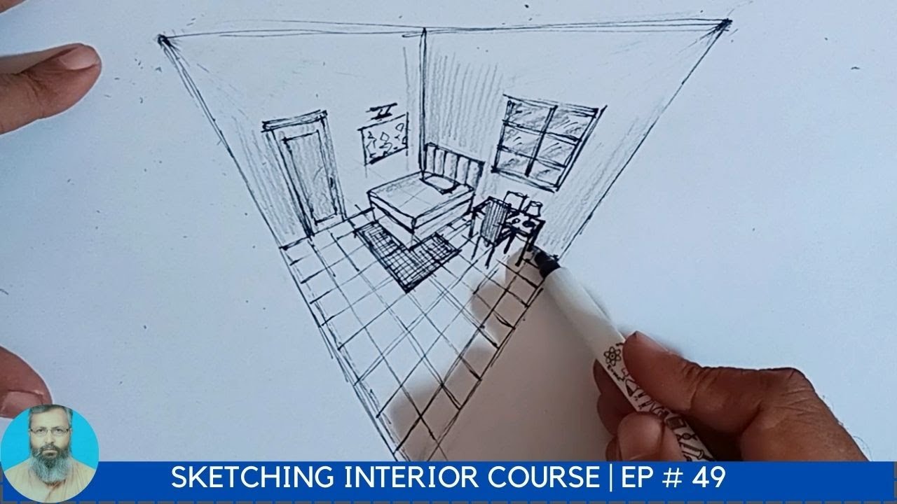 EP # 49 | Triangle shape Kids Bedroom Using Three Point Perspective ...