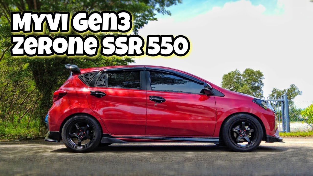 Myvi Gen3 pasang Adjustable Zerone SSR 550 Tayar bersaiz 205 50 16 ...