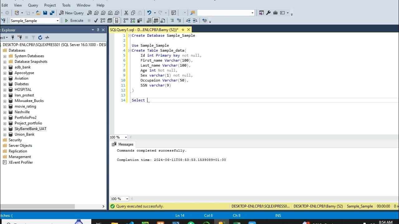 Creating Tables Mssql - YouTube