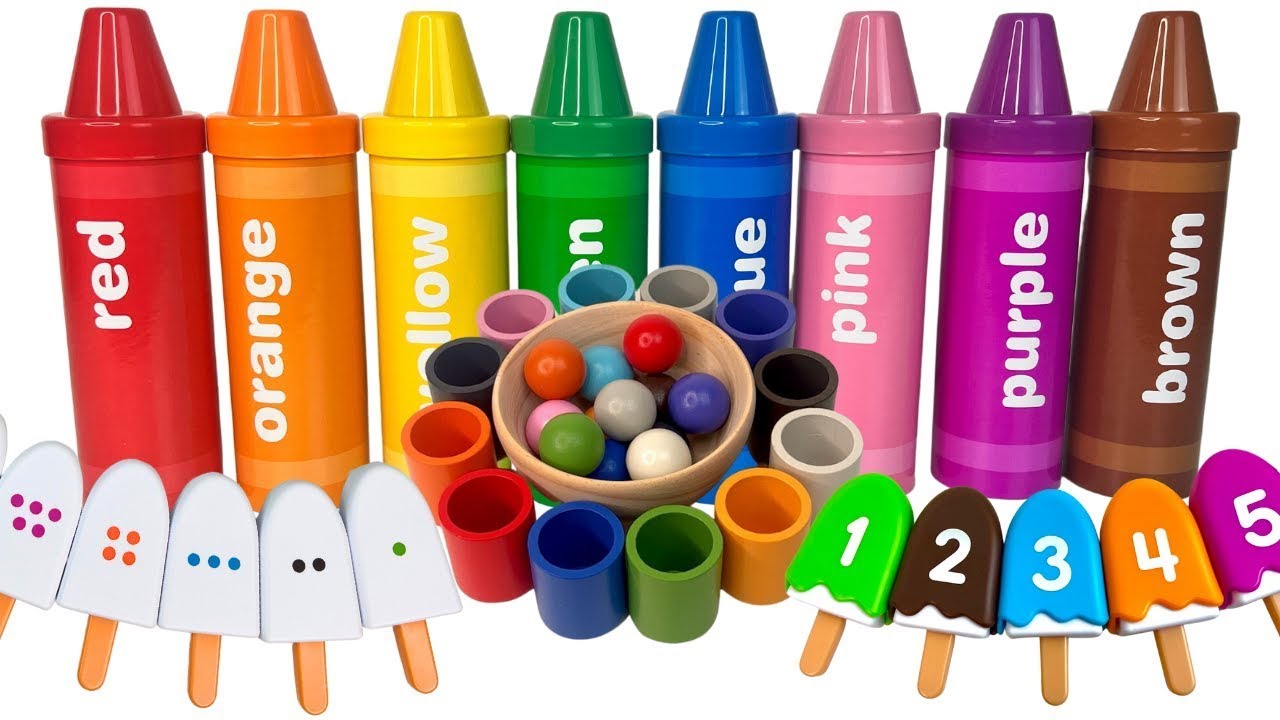 Best Learning Video for Toddlers Learn Colors with Crayon Surprises ...