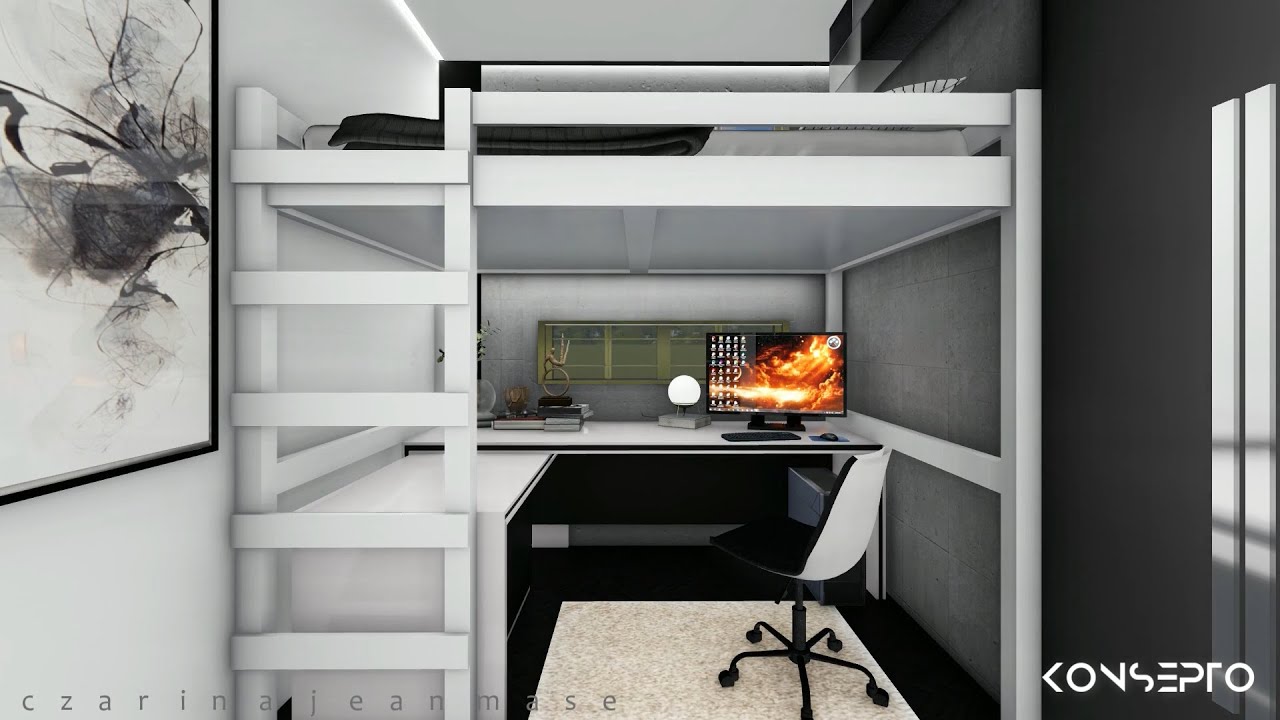 COZY LOFT BED IDEA FOR SMALL ROOM| 3m x 2.7m |CKONSEPTO|DESIGN IDEA ...