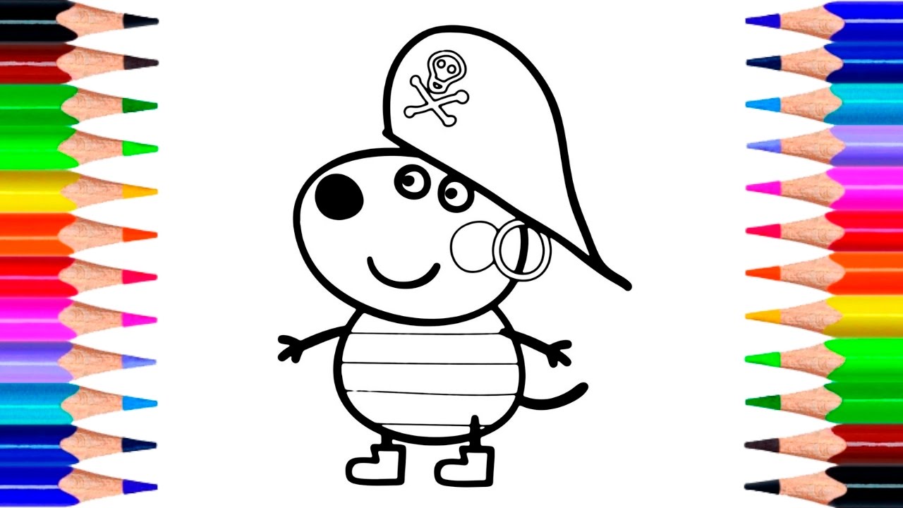 Peppa Pig Danny Dog Coloring Pages | How to Draw Peppa Pig Freddy Fox ...