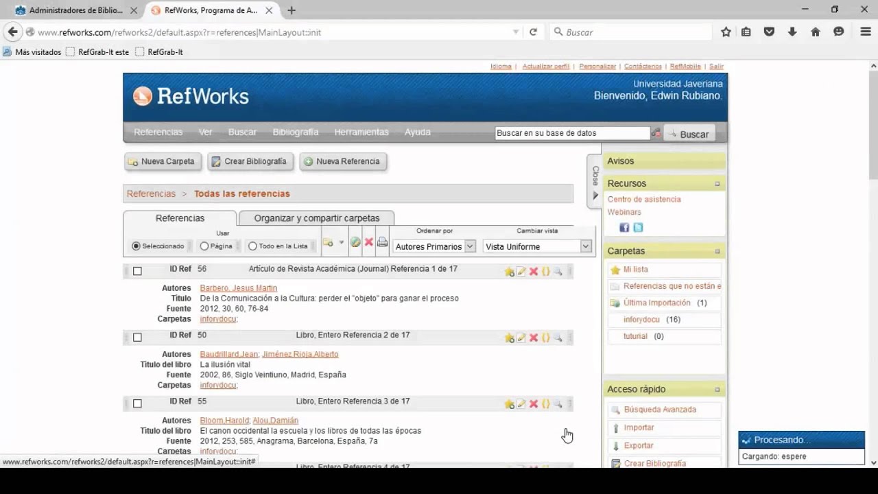Tutorial RefWorks - YouTube