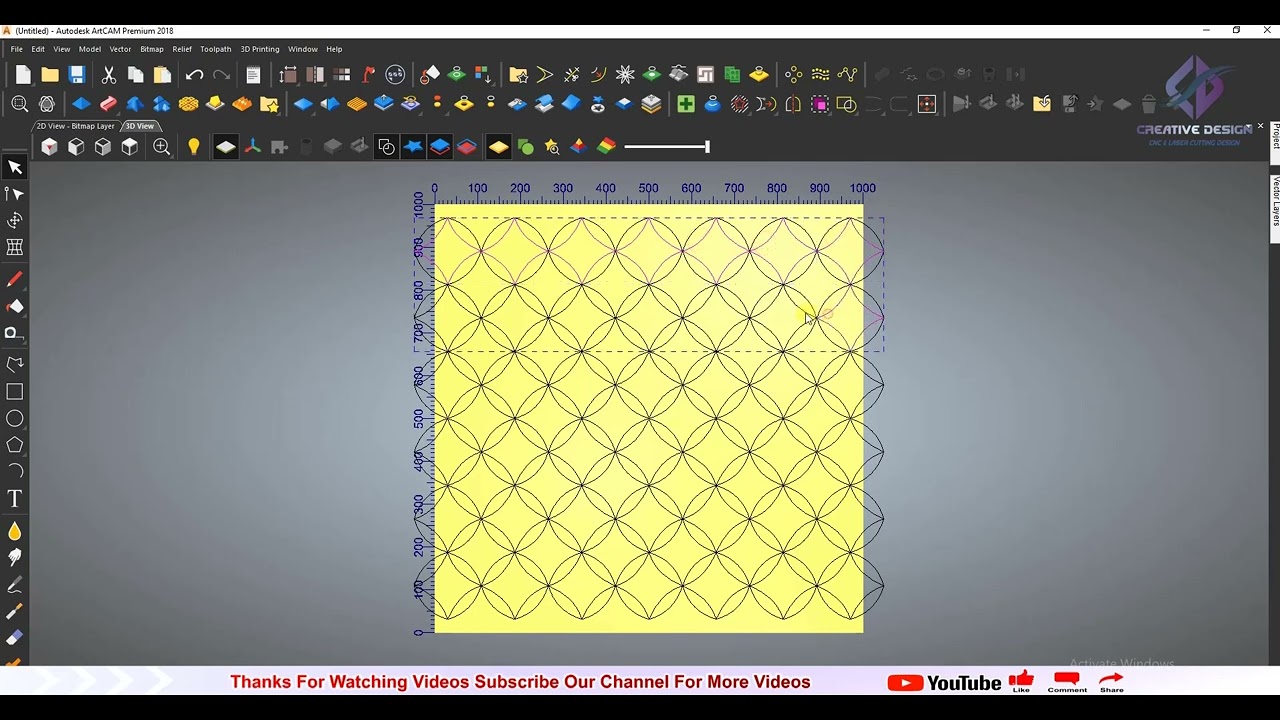 how to make 3D texture wall decoration design in Corel draw | Artcam ...