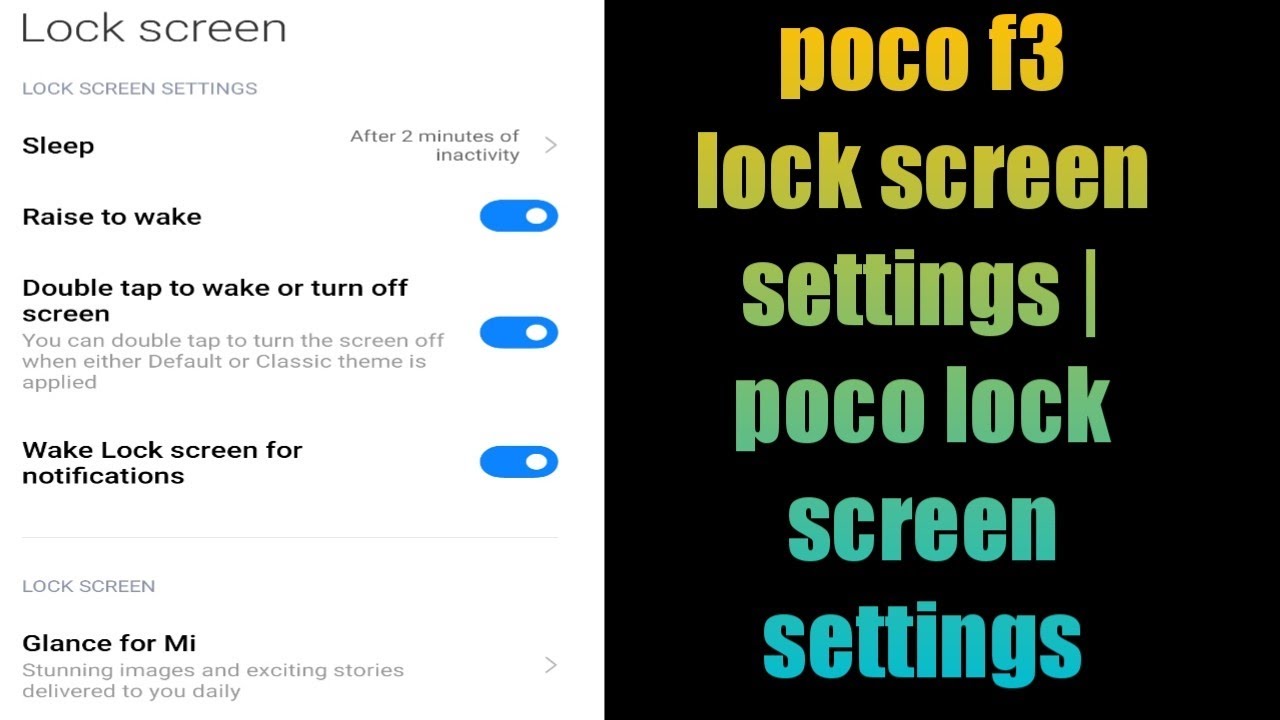poco f3 lock screen settings | poco lock screen settings - YouTube