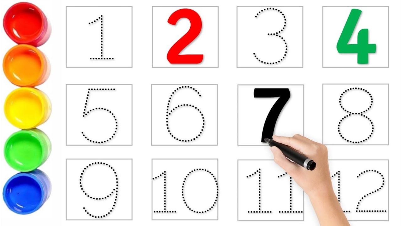 12345 numbers phonic sound one two three four numbers writing and ...