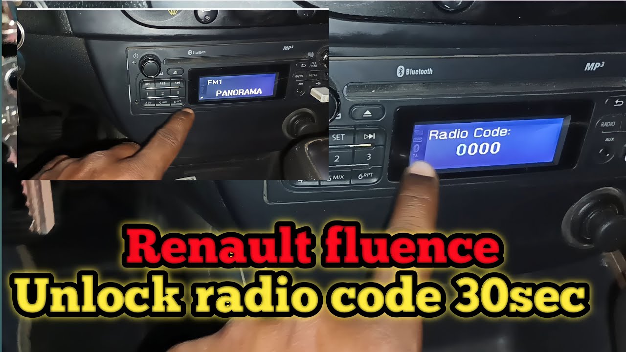 Renault fluence Unlock radio code 30sec - YouTube