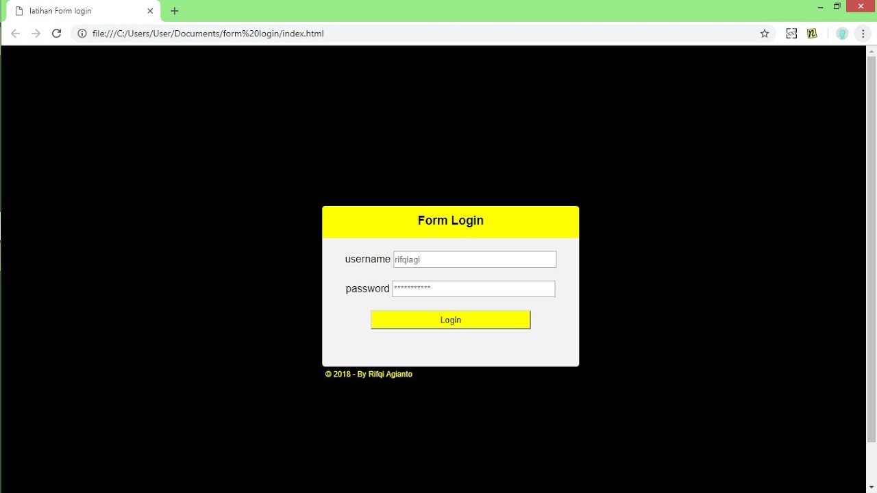 simple !! membuat menu login menggunakan HTML+CSS - YouTube