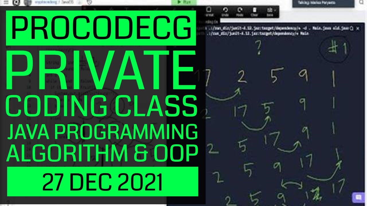 ProCodeCG Private Coding Class - Java Programming - 27 Dec 2021 - YouTube
