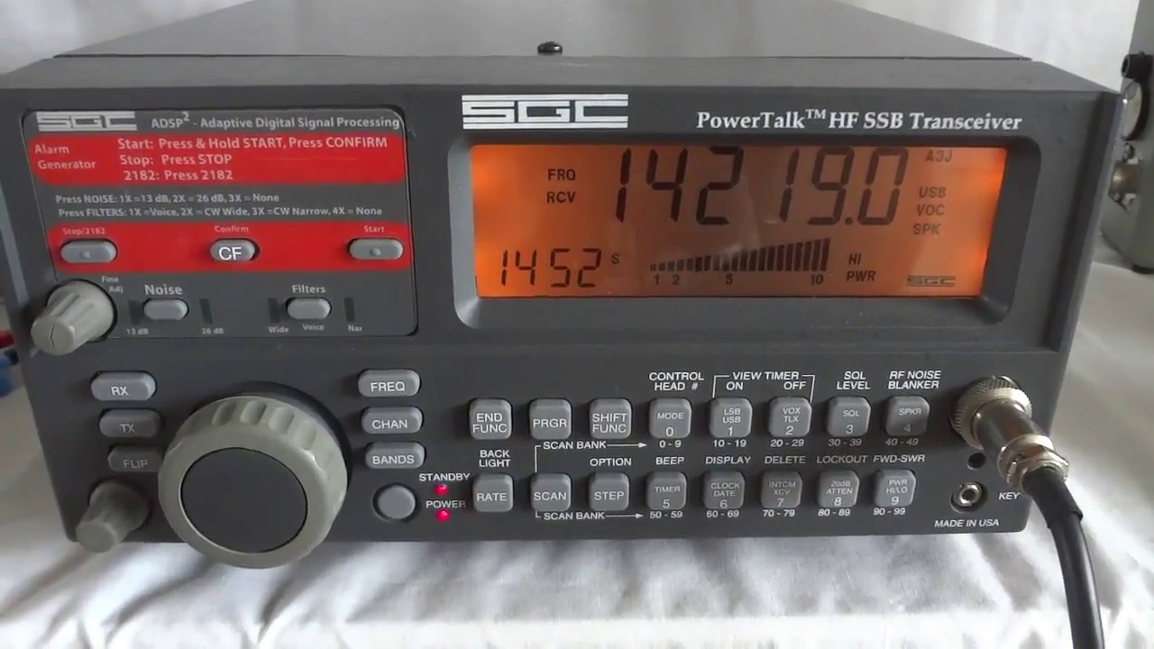 SGC SG 2000 HF SSB transceiver with Powertalk DSP control head - YouTube