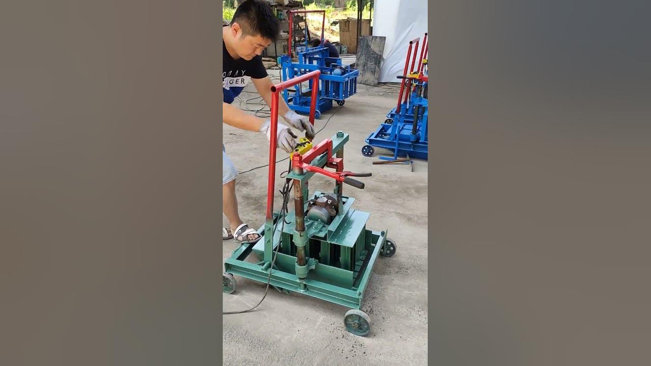 mobile hollow block machine with diesel engine for concrete block ...