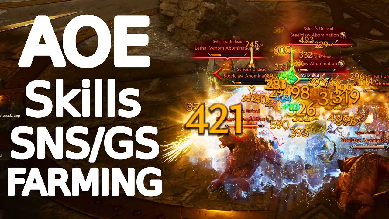 Throne and Liberty SNS/GS solo farming aoe skills (syleus abyss) - YouTube