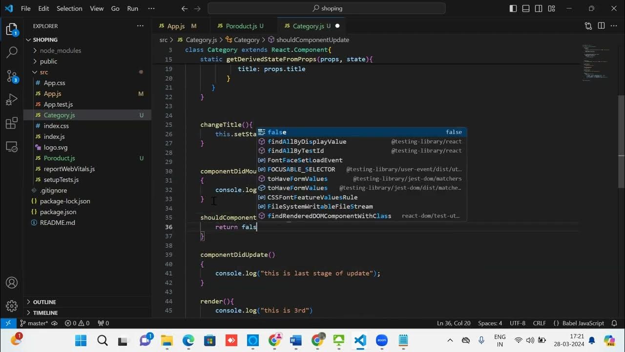 React Reacttutorial Life Cycle Methods In React Part1 Updating Unmounting Stage Youtube