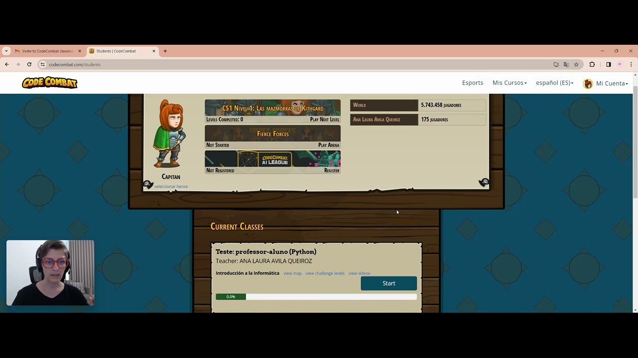 login na turma CodeCombat - Python com Jogo - YouTube
