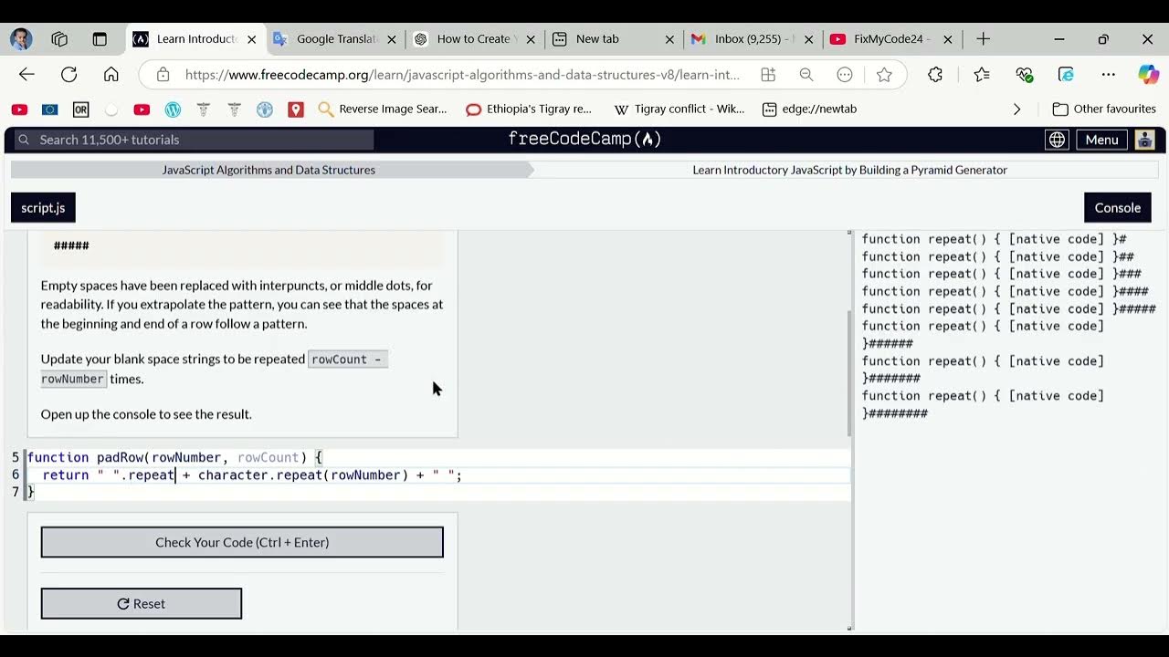 Learn Introductory JavaScript by Building a Pyramid Generator Step 69 freeCodeCamp.org - YouTube