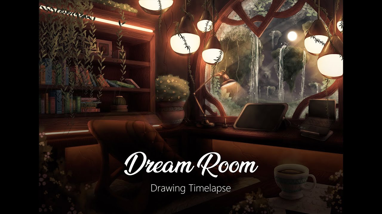 My Dream Room digital drawing timelapse! - YouTube