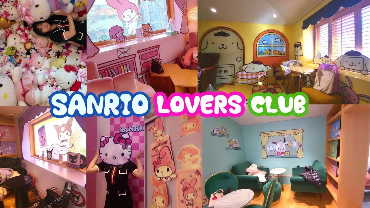 SANRIO LOVERS CLUB in Korea홍대 산리오러버스클럽 카페 브이로그 sanrio cafe|kitty 헬로키티 ...