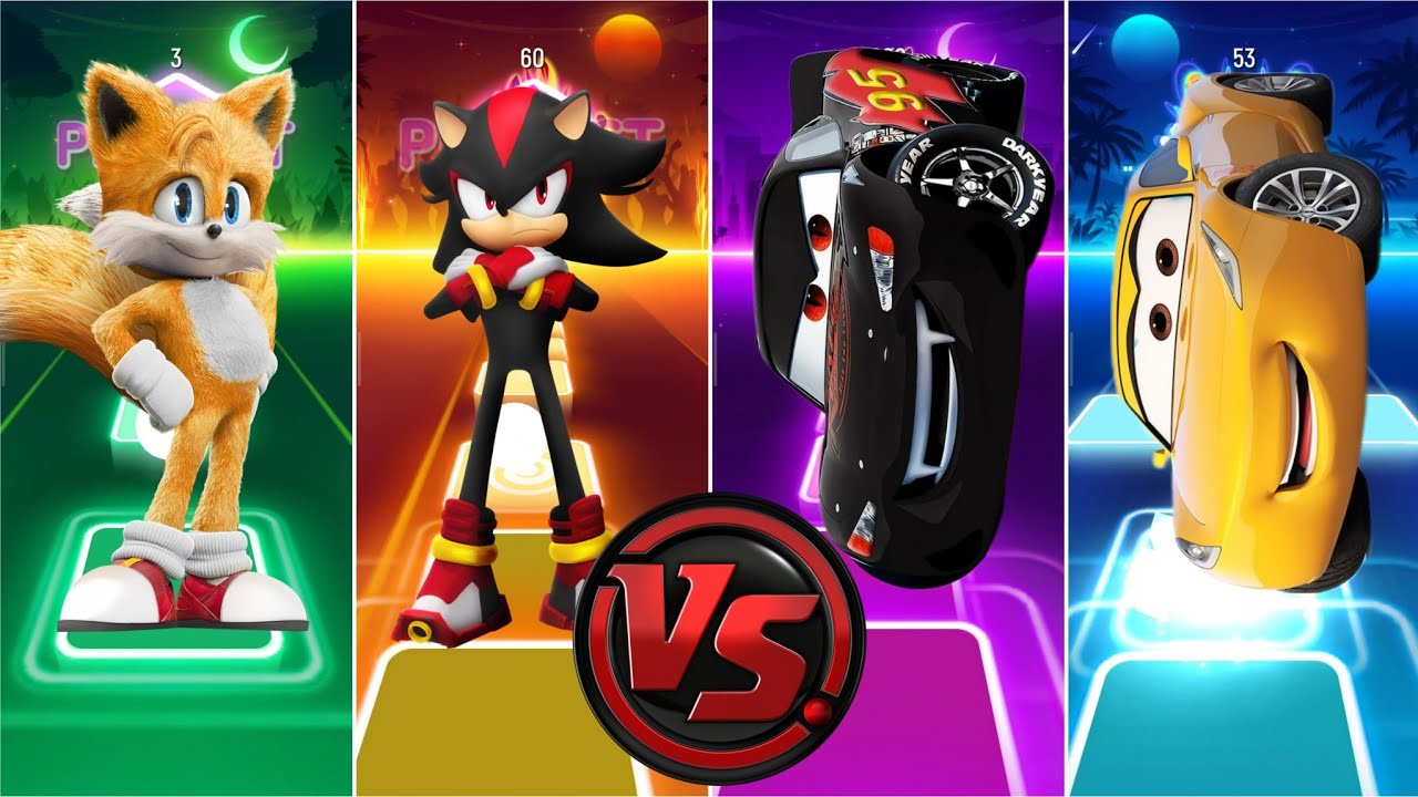 Tails VS Shadow VS Lightning McQueen Black VS Cruz Ramirez - YouTube