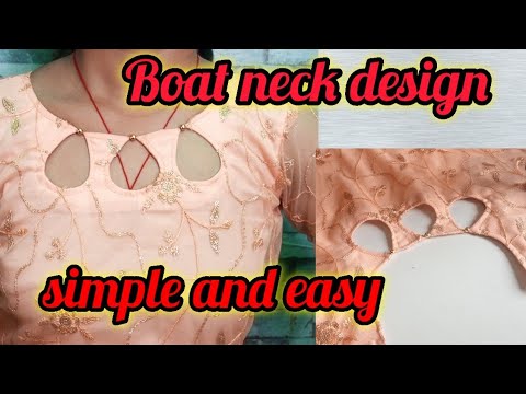 गले में बनाए ये सुंदर डिज़ाइनsimple एंड easy | boat neck design ...