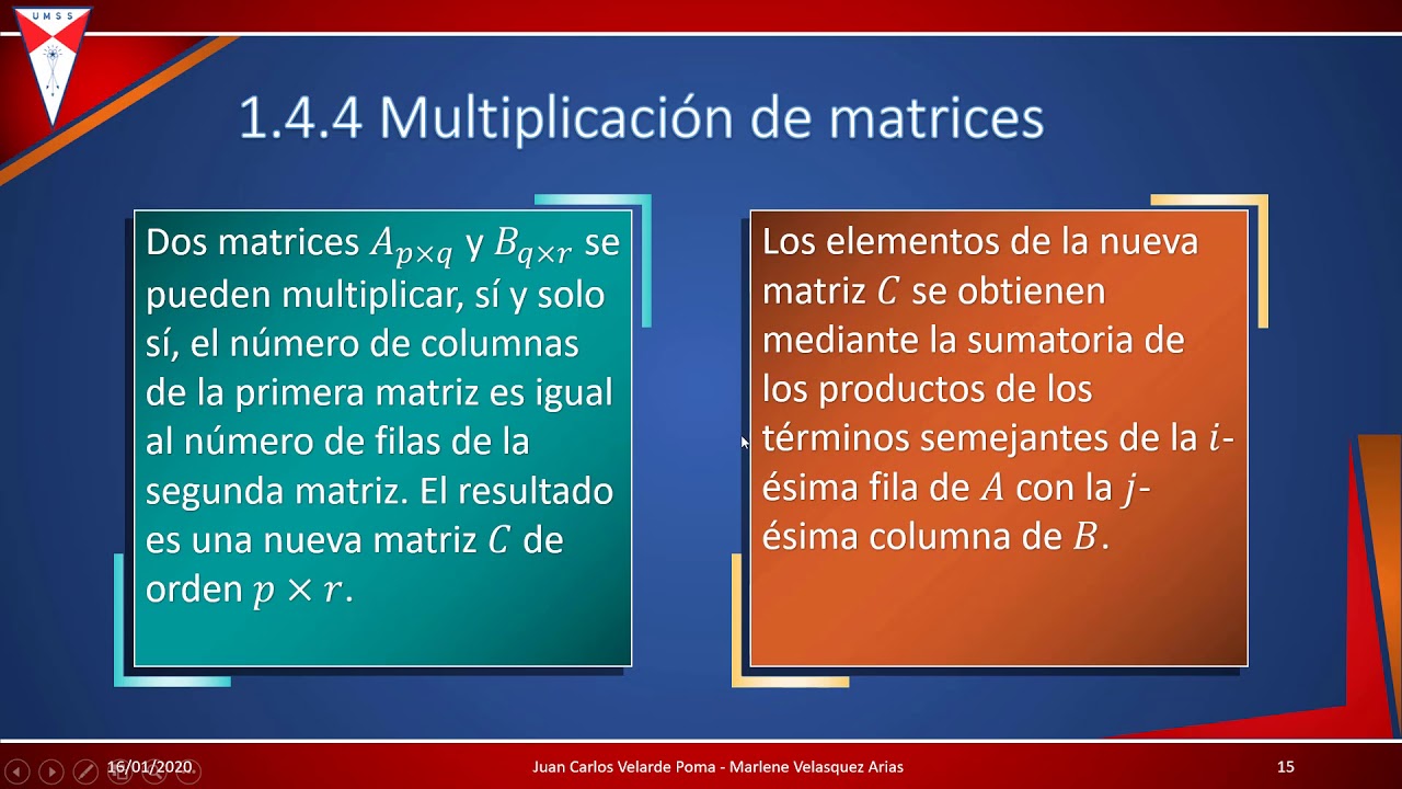 Operaciones con matrices - YouTube