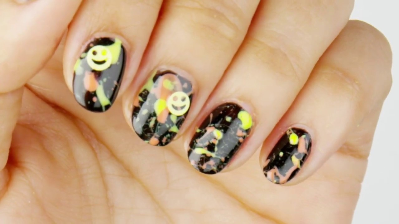 How-To: DIY Neon Paint Splatter Nail Art Tutorial | Beyond Polish - YouTube
