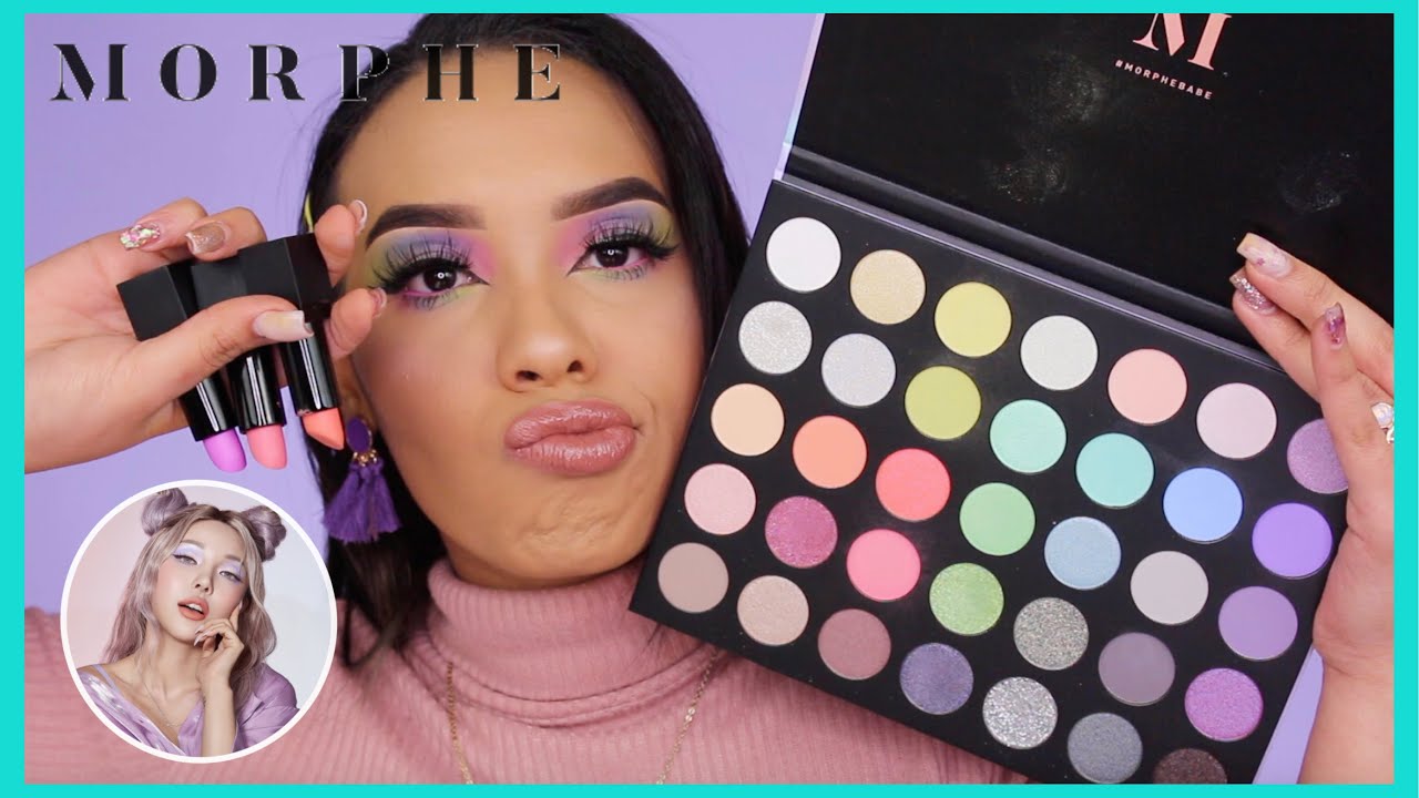MORPHE 35I PASTEL PALETTE REVIEW AND MAKEUP TUTORIAL 🦄 MORPHE 35I ...