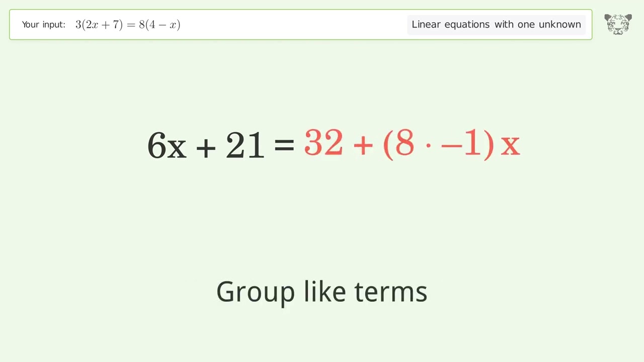 Linear Equation With One Unknown Solve 3 2x 7 8 4 x Step by step Linear Equation With One Unknown Solve 3 2x 7 8 4 x Step by step